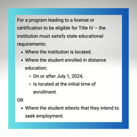 Ready or Not, Here It Comes! New Regulations When Offering Programs ...